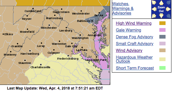 Wind Advisory For Much Of Blue Ridge Wednesday (Some Areas Until ...