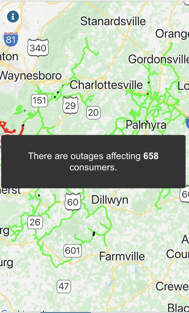 CVEC Reports Scattered Power Outages Due To High Winds (Power Restored ...