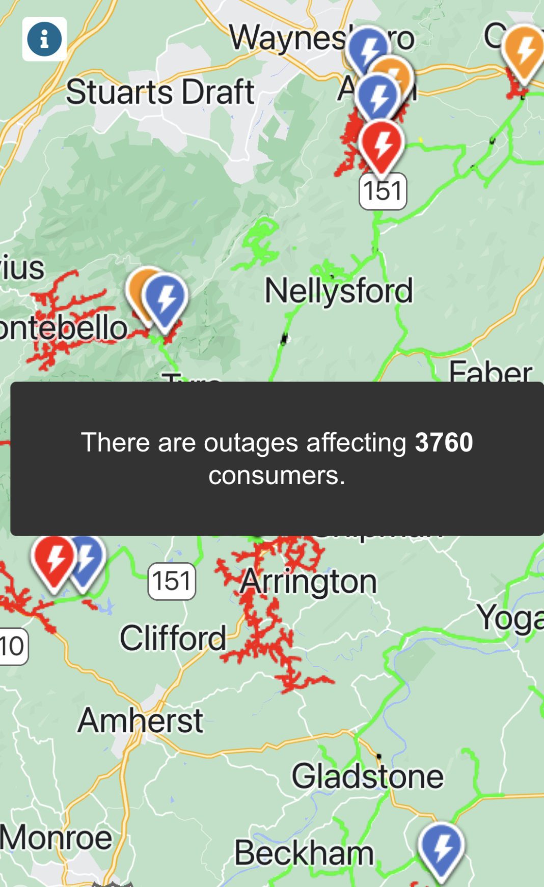 Power Outages Cropping Up Across The Area Due To High Winds - Blue ...